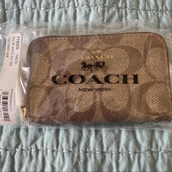 Coach | Bags | Coach Zip Around Coin Case In Signature Canvas | Poshmark